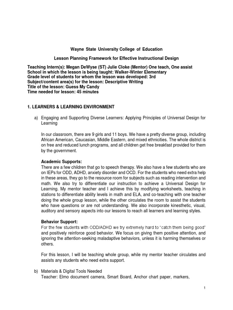 ST Guess My Candy Descriptive Writing Lesson | PDF | Educational ...