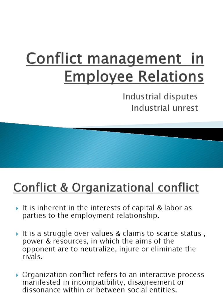 Conflict Resolution in Employee Relations | PDF | Strike Action | Trade ...