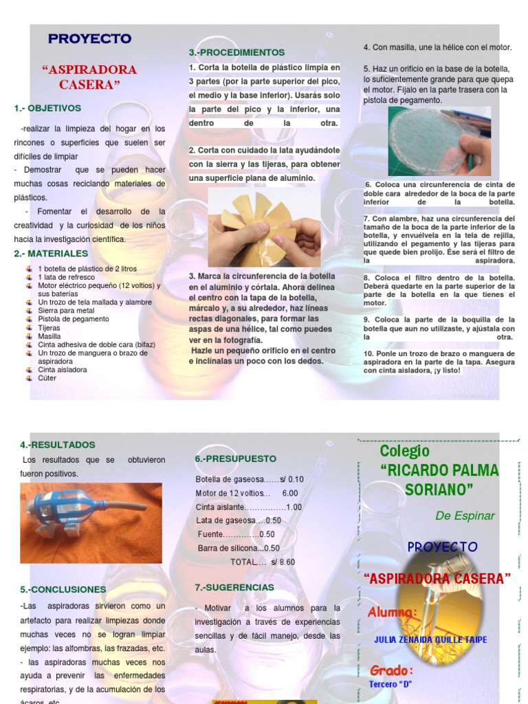 Triptico Experimento | PDF | Botella | Bebidas