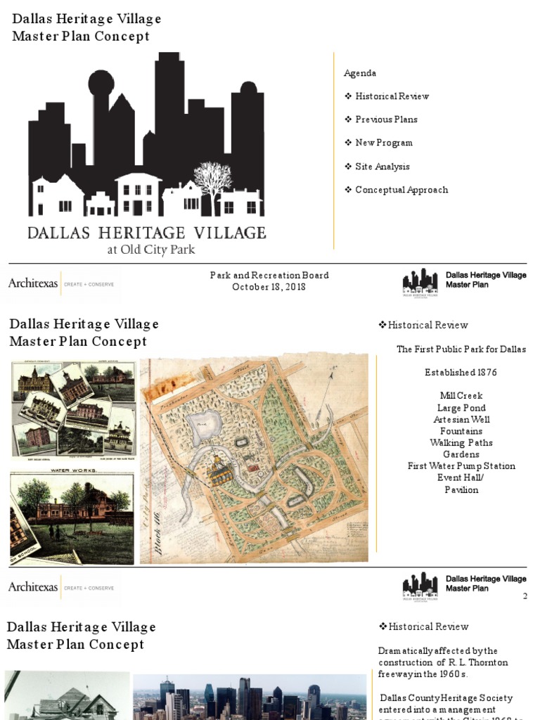 Dallas Heritage Village Master Plan | PDF | Dallas | Public Toilet