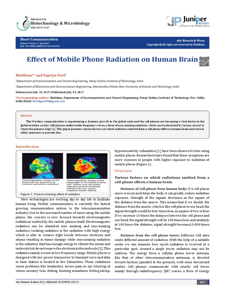 Effect of Mobile Phone Radiation On Human Brain: Short Communication ...