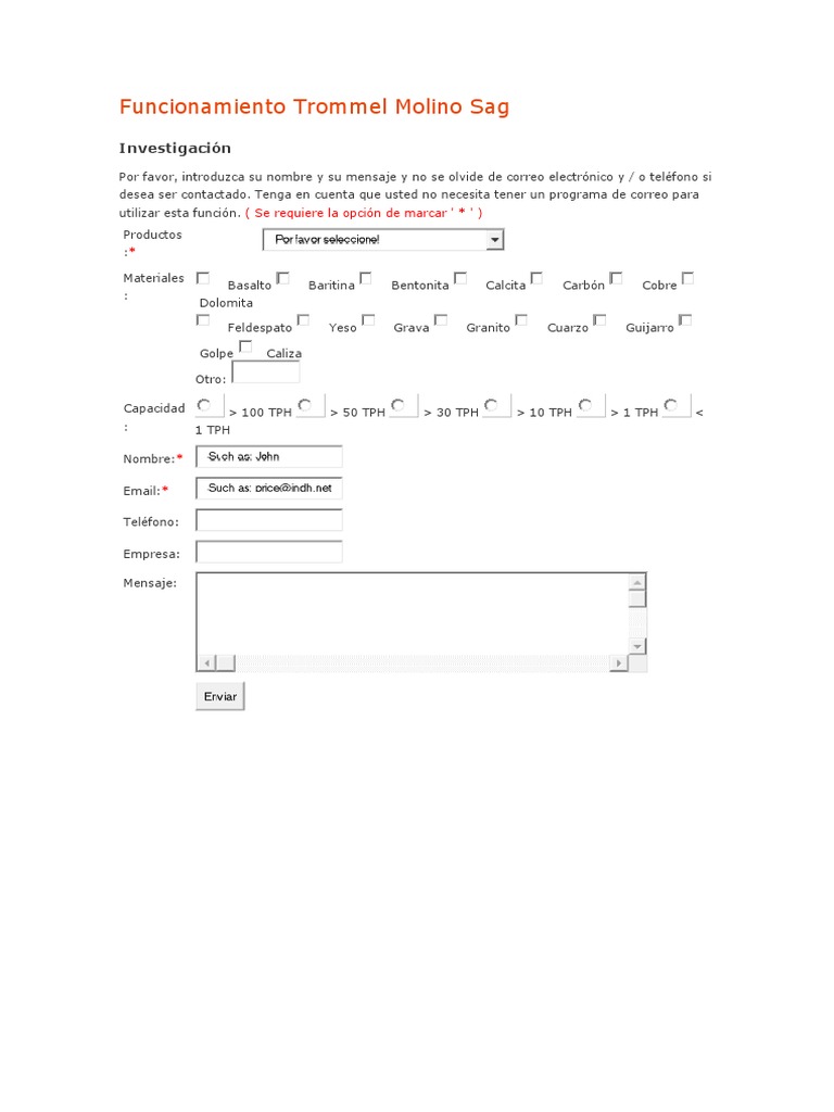 Funcionamiento Trommel Molino Sag | PDF