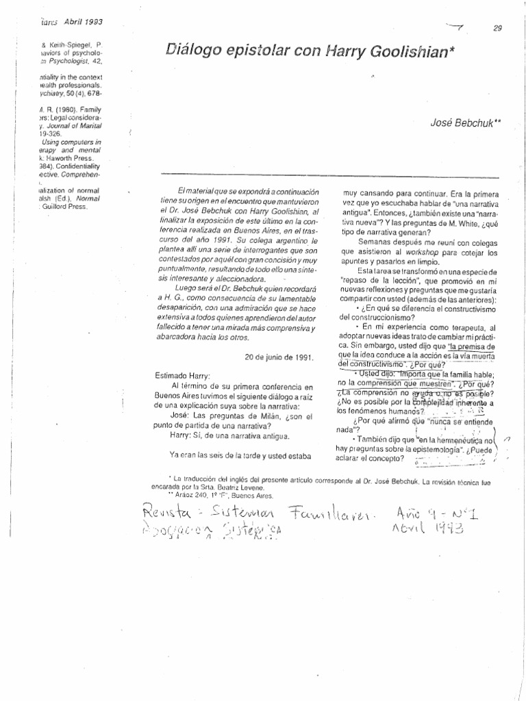 Dialogo Harry Goolishian | PDF