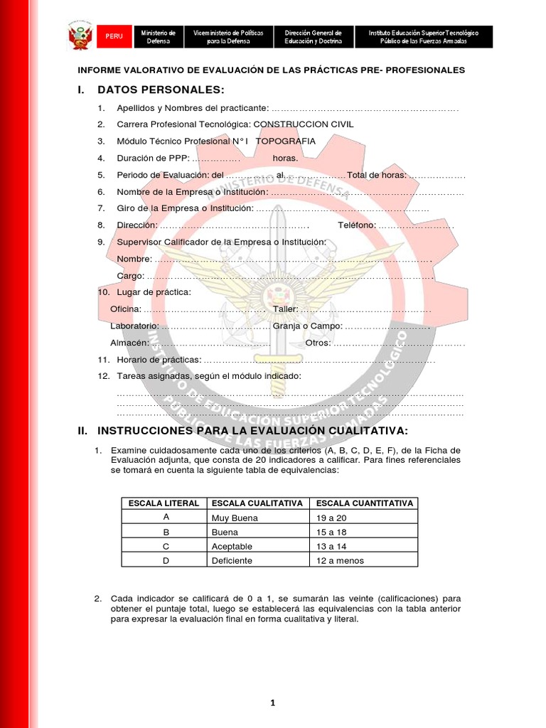 Informe Valorativo - Modelo. I Modulo | PDF | Perú | Calidad (comercial)