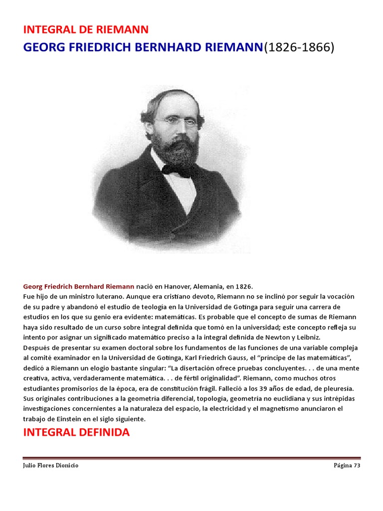 Capitulo II Integral de Riemann Teorema Fundamental Del Calculoultimo ...