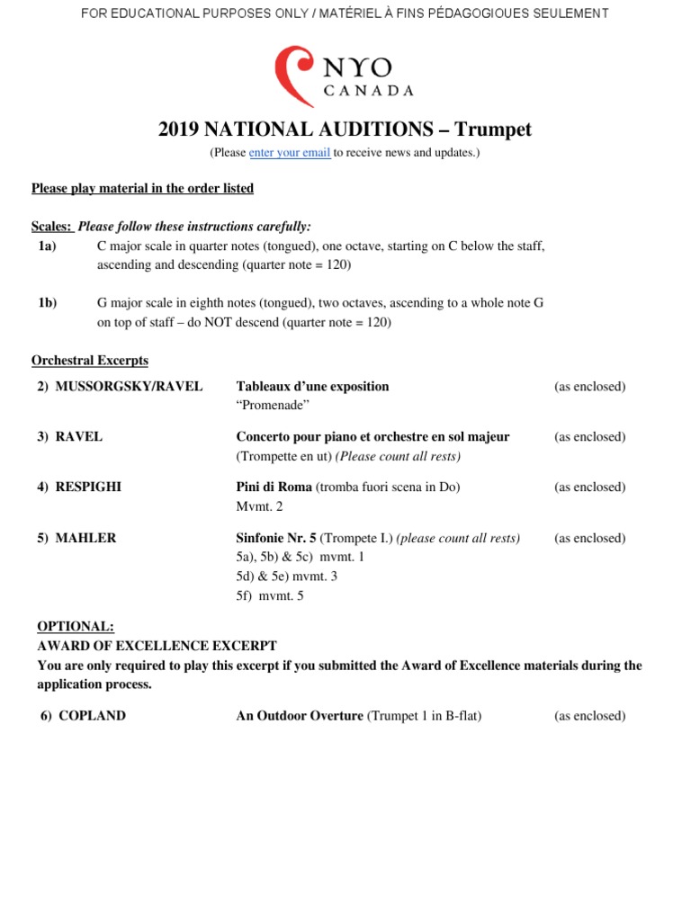 2019 Trumpet Audition Packet en | PDF | Musical Compositions | Orchestras