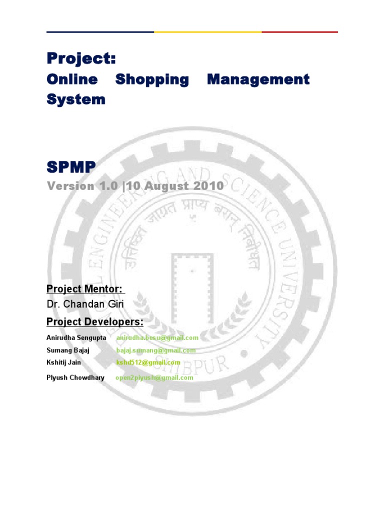 SPMP - Online.shopping.v 1.0 | PDF | Web Application | World Wide Web