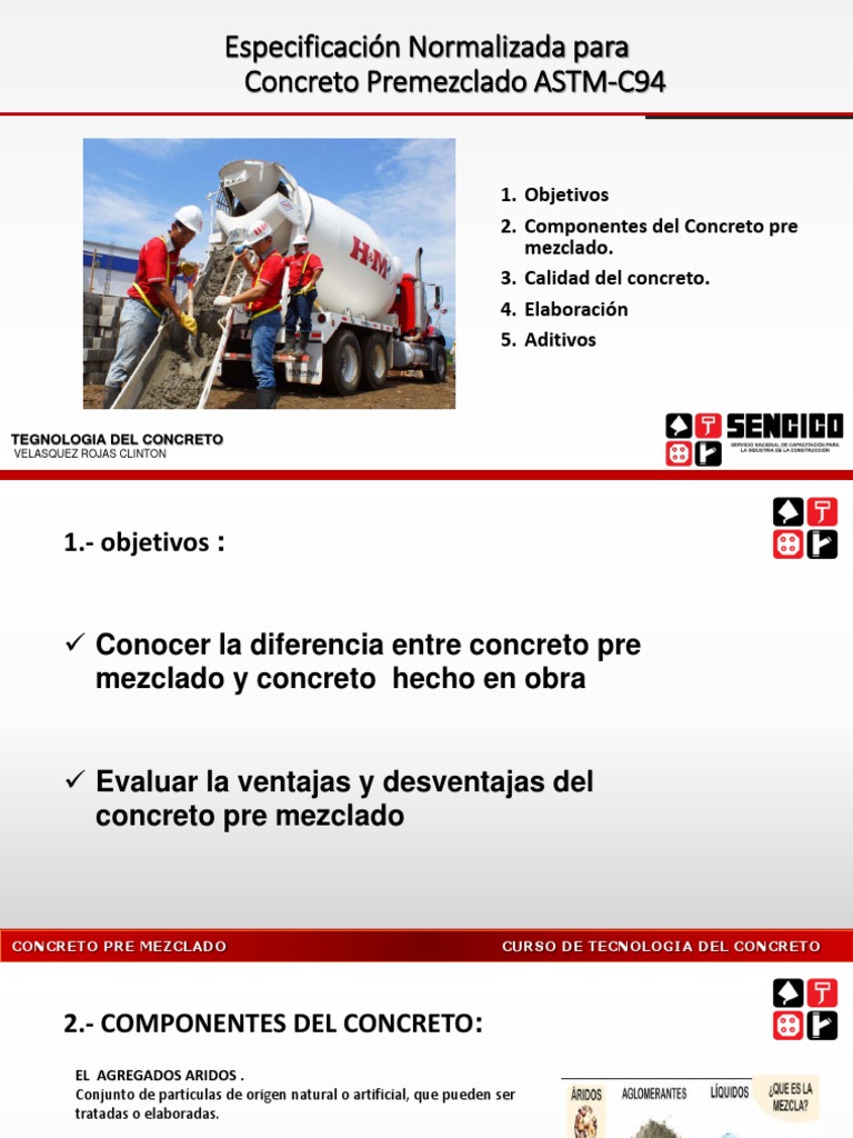 ASTM C94 - Velasuqez Rojas | PDF | Hormigón | Ingeniería de Edificación