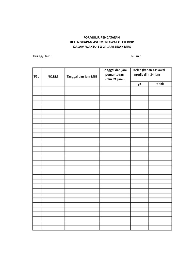 Form Asesmen Awal DPJP | PDF