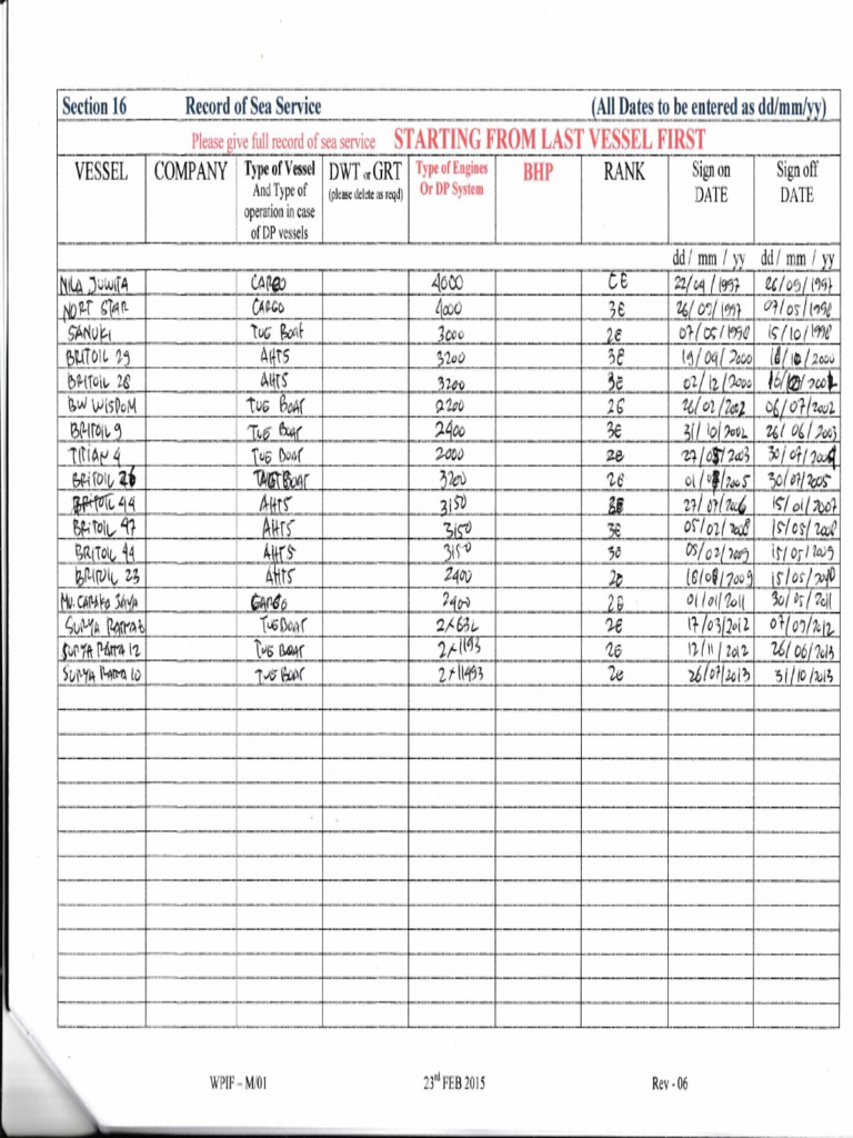 Recruitmen Sailor Form | PDF | Water Transport | Transport