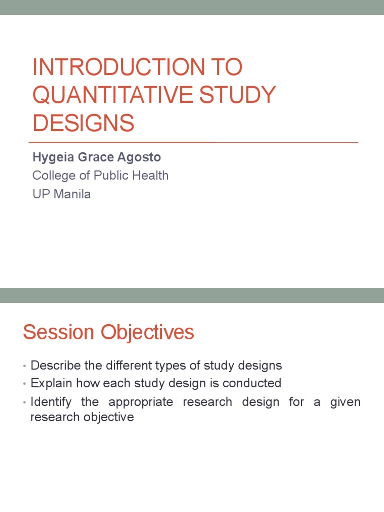 NCH - Quanti Research Designs - HCA | Download Free PDF | Cohort Study ...