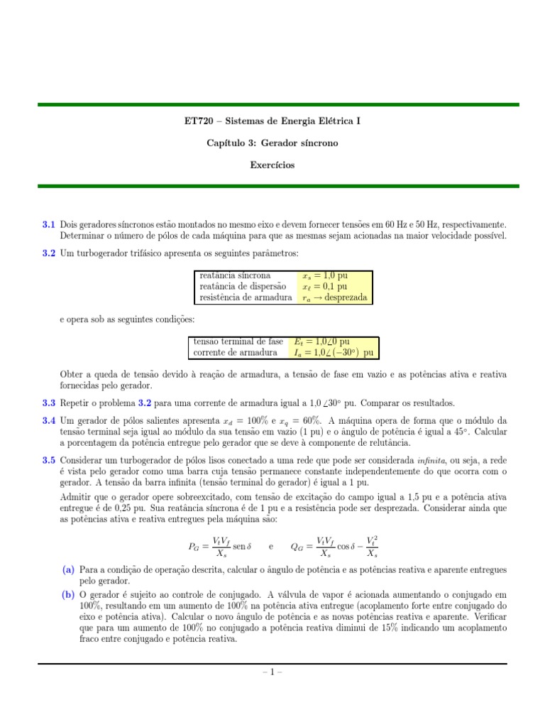 Exercicios Cap3 PDF | PDF | Energia elétrica | Potência (Física)