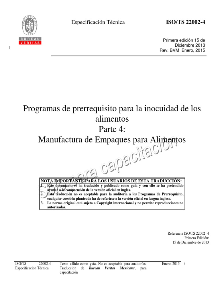 Iso-Ts 22002-4-2013 | PDF | Organización internacional para la ...