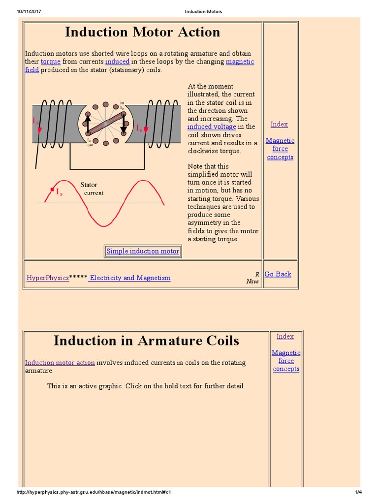 Induction Motor Action: Torque Induced Magnetic Field | PDF ...