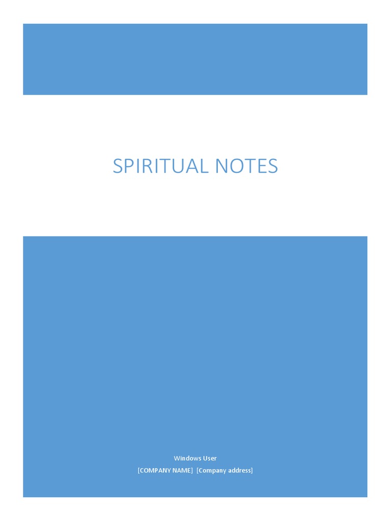 A Collection of Spiritual Notes on Key Passages and Themes from the ...
