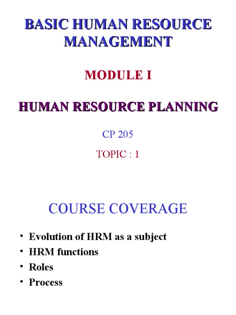 Basic Human Resource Management | Download Free PDF | Human Resource Management | Employment