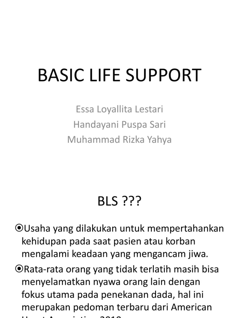 Basic Life Support | PDF | Cardiopulmonary Resuscitation | Cardiac Arrest