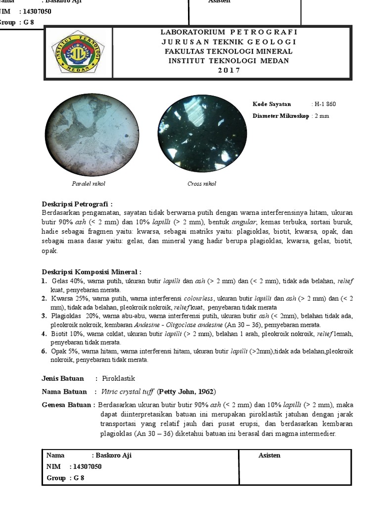 Des. Vitric Crystal Tuff | PDF