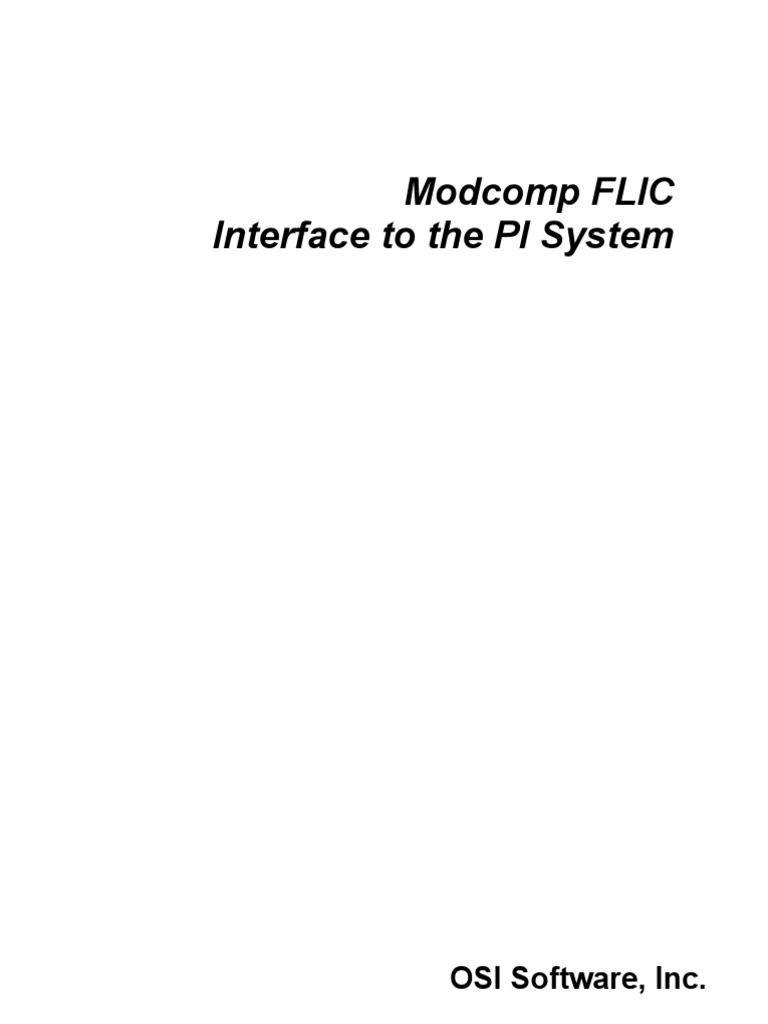 Modcomp FLIC Interface To The PI System: OSI Software, Inc | PDF | C ...