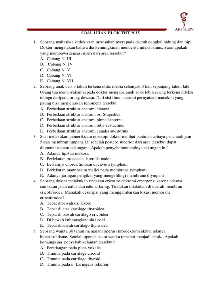 Soal Ujian Blok THT 2015 | PDF