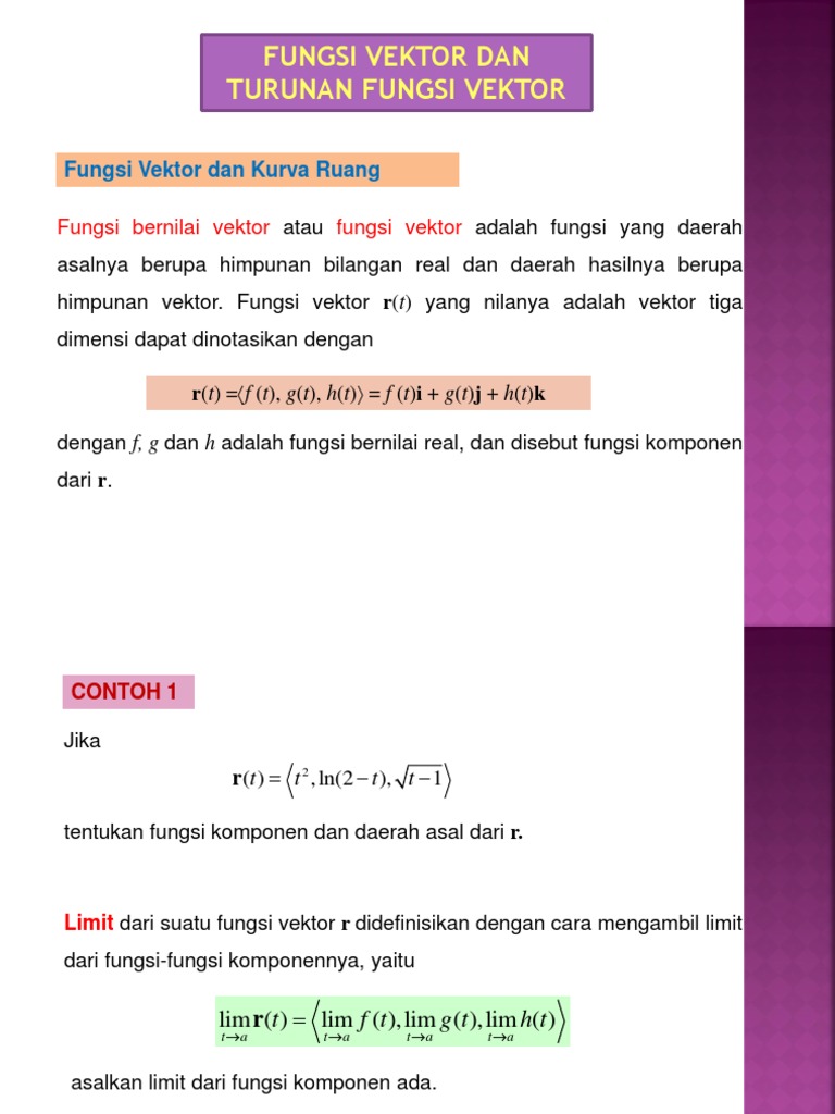 4 Fungsi Vektor Dan Turunan Fungsi Vektor | PDF