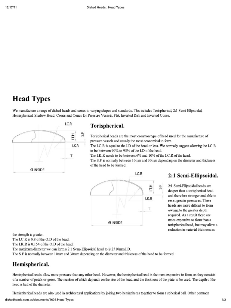 Dish End Types | PDF