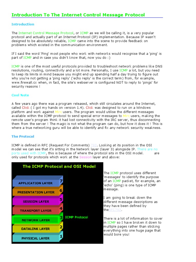 3-6 PROTOCOLS-Internet Control Message Protocol | PDF | Internet ...