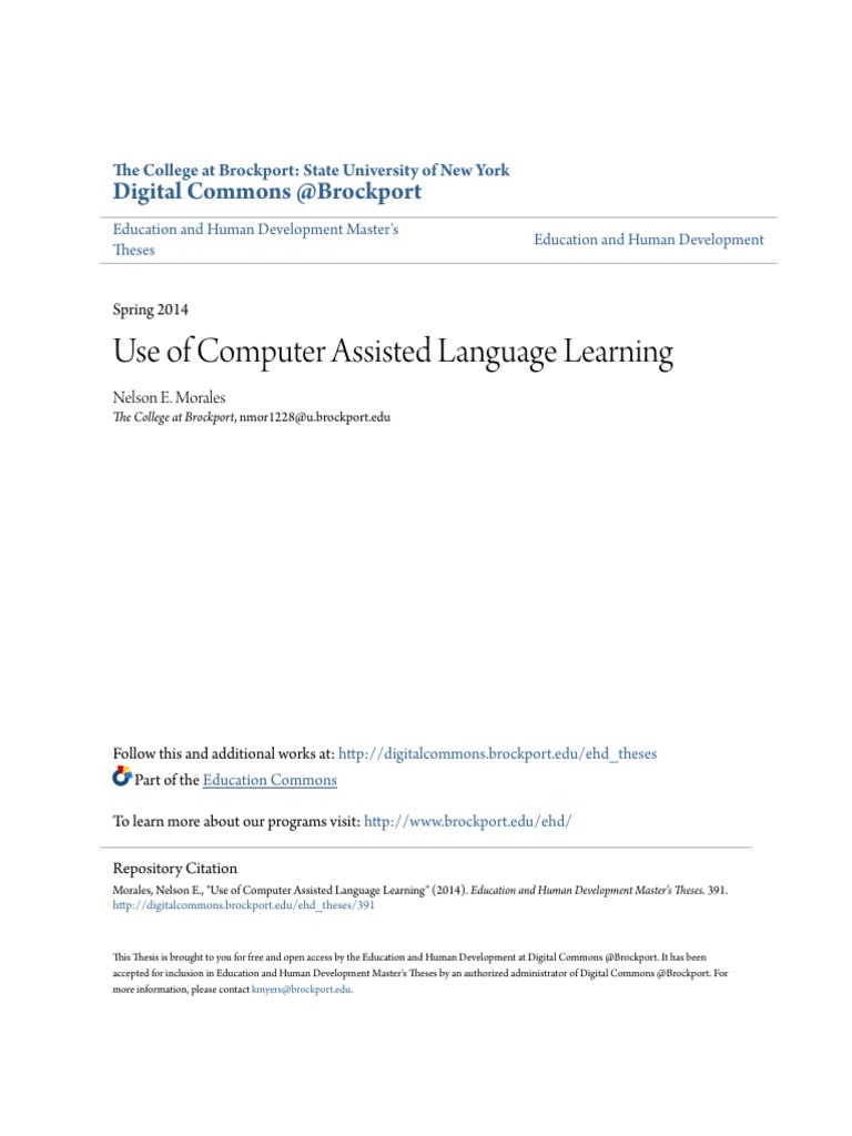 Use of Computer Assisted Language Learning | PDF | Second Language ...