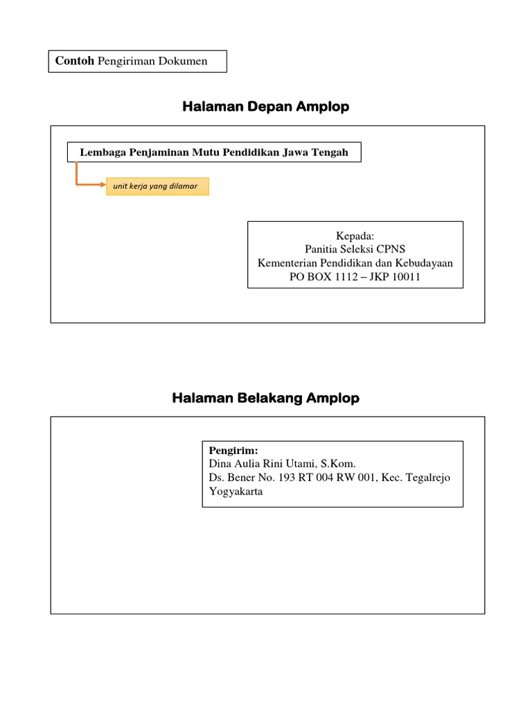 Format Amplop PDF | PDF