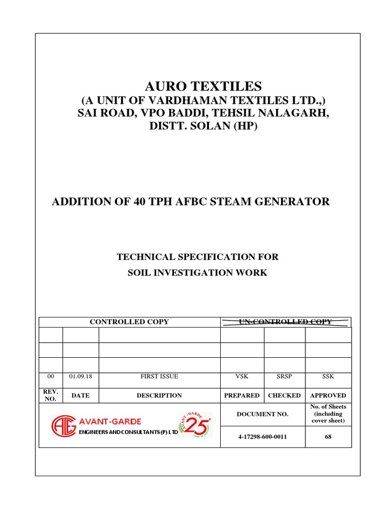 Soil Testing Tech Specification | PDF | Deep Foundation | Natural Materials