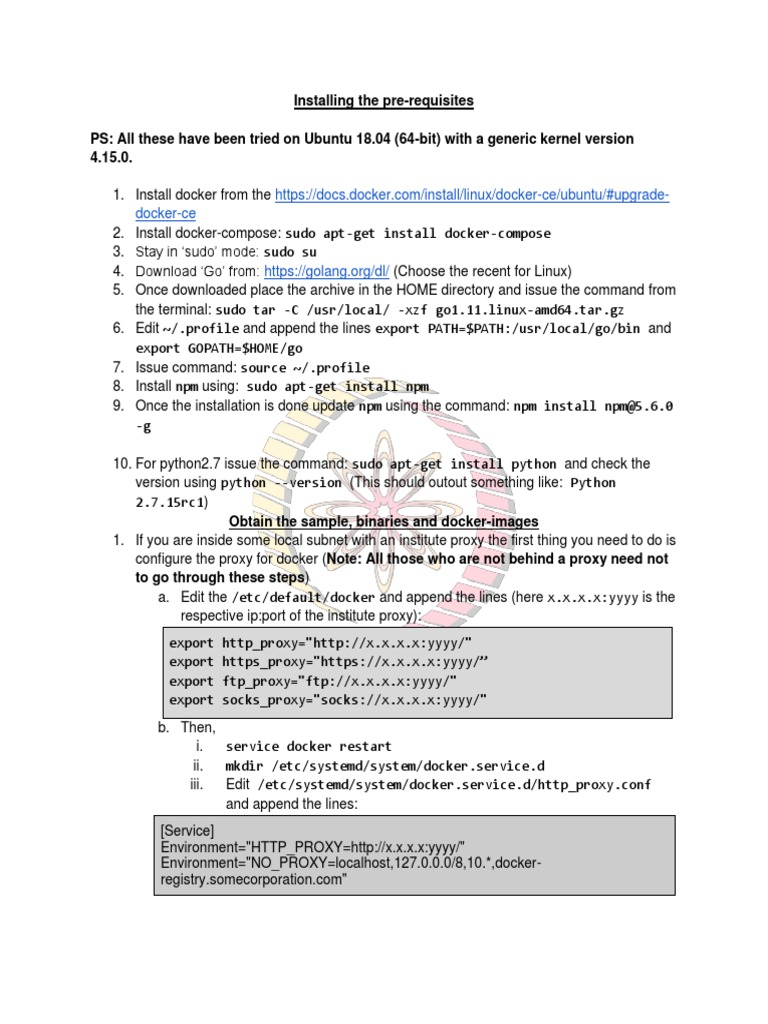 Hyperledger Fabric Installation Pdf Sudo Proxy Server