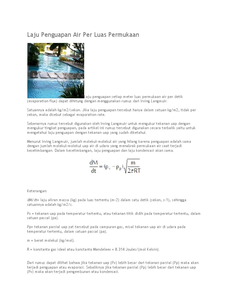 Laju Penguapan Air Per Luas Permukaan | PDF | Metode & Bahan Ajar ...