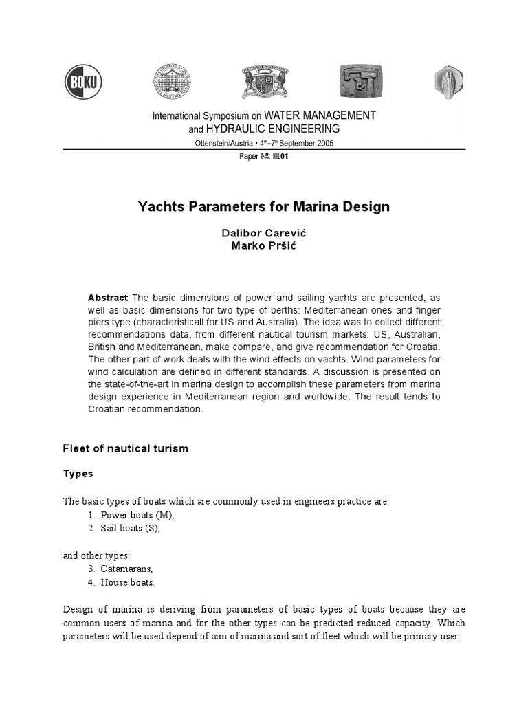 Yacht Dimensions for Marina Design | PDF | Yacht | Wound