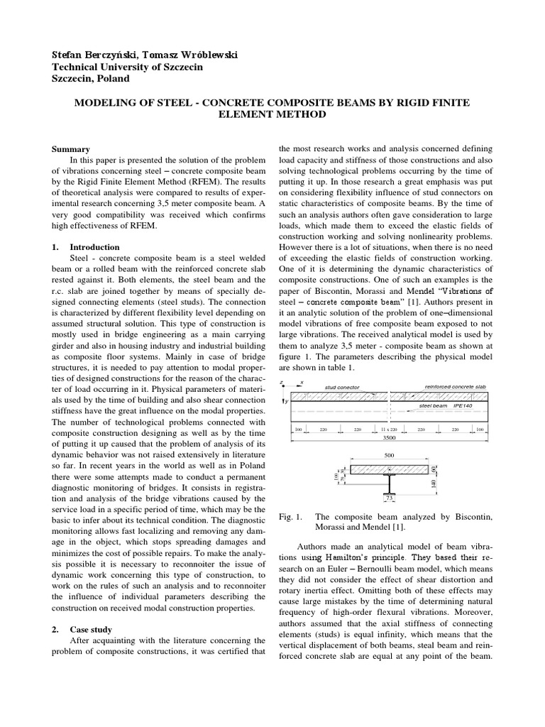 Modeling of Steel - Concrete Composite Beams by Rfem | PDF | Beam (Structure) | Eigenvalues And ...
