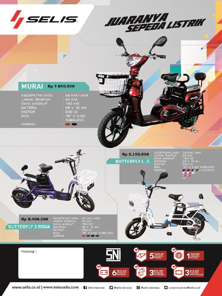 Brosur Produk Selis Sepeda Listrik 2018 | PDF