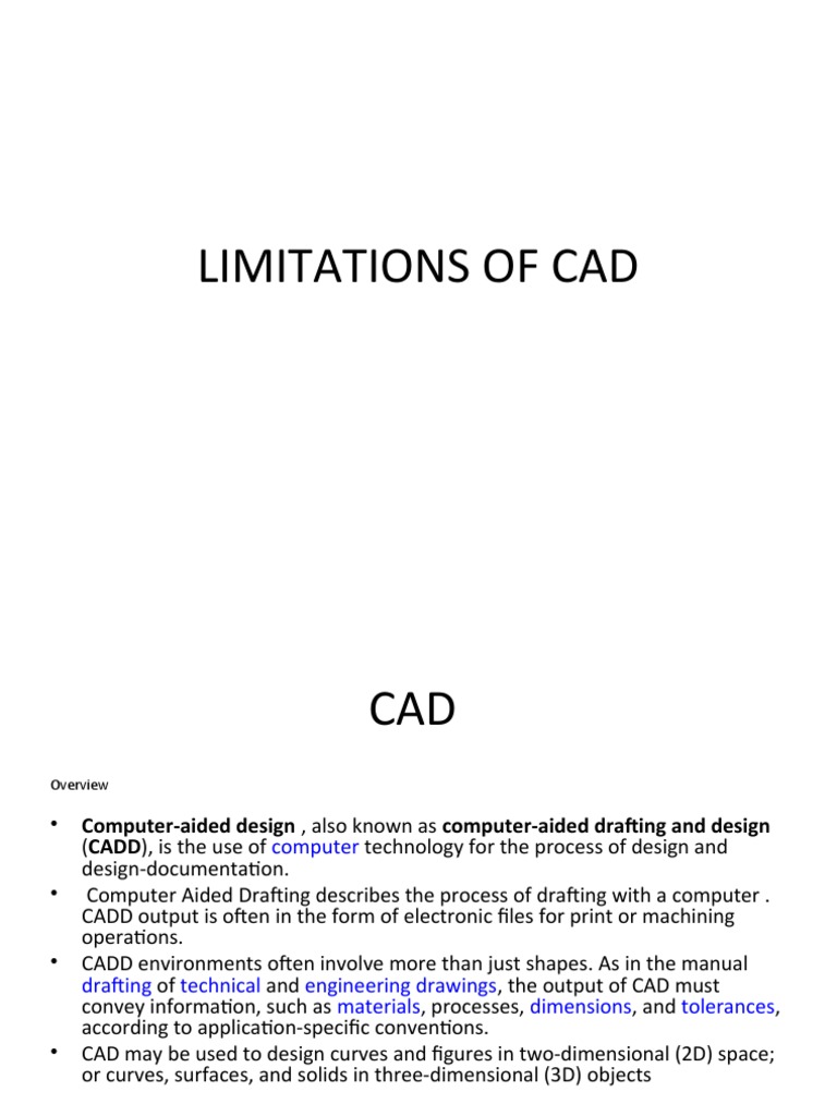 Limitations of Cad | PDF