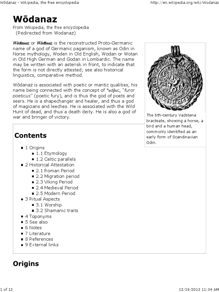 Wōdanaz | PDF | Odin | Norse Mythology