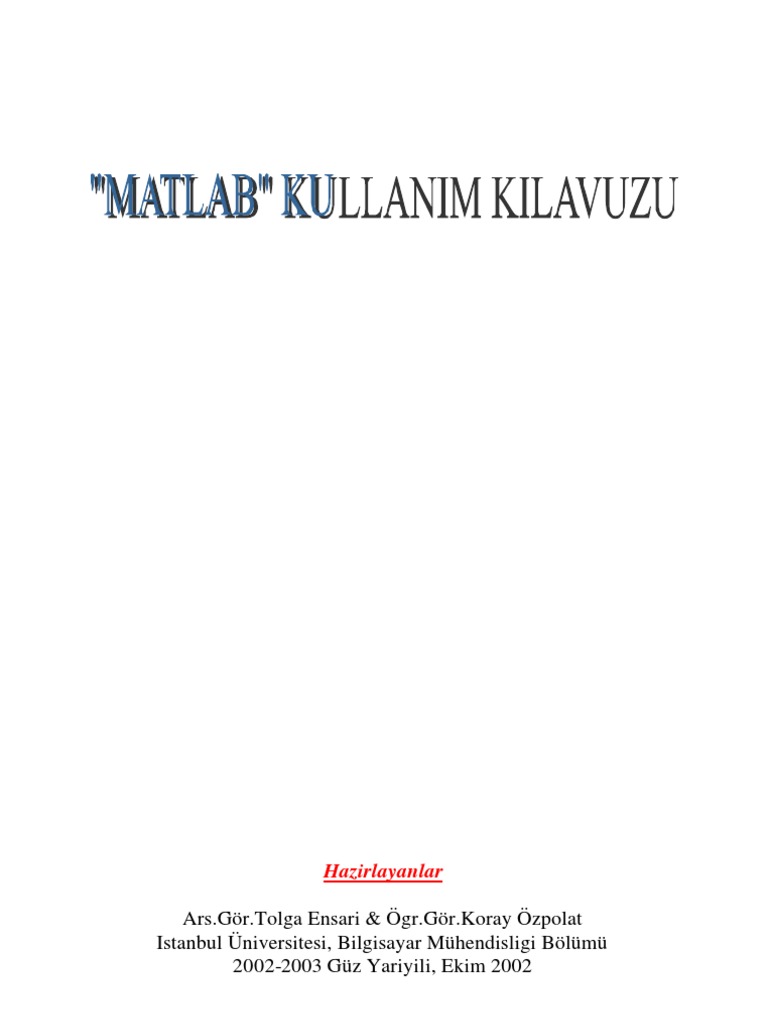 23-Matlab Türkçe Kullanma Klavuzu | PDF