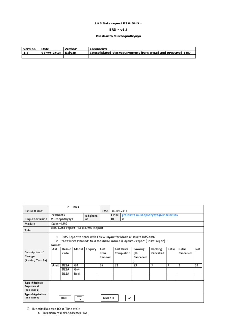 BRD BI Report Auto Mail v2.0 | PDF