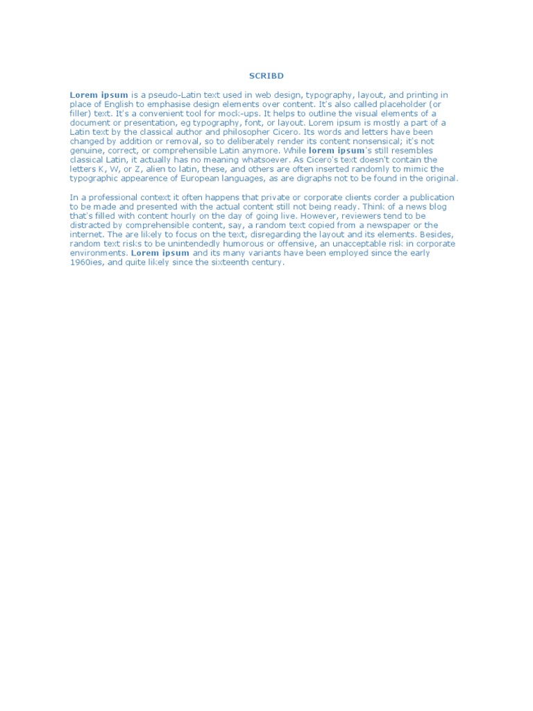 Scribd Lorem Ipsum Is A Pseudo-Latin Text Used in Web Design ...