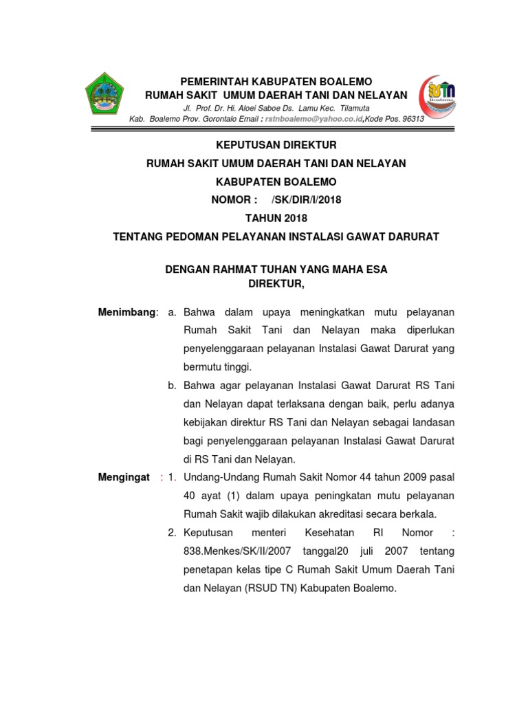 SK Pedoman Igd | PDF