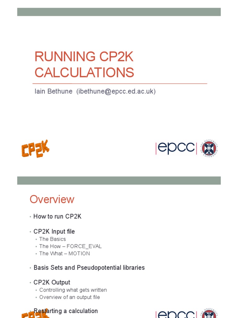 Running cp2k Calculations PDF | PDF | Parameter (Computer Programming) | Message Passing Interface