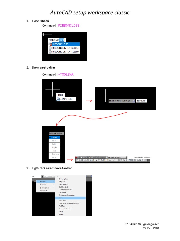AutoCAD Setup Workspace Classic | PDF | Art | Computers