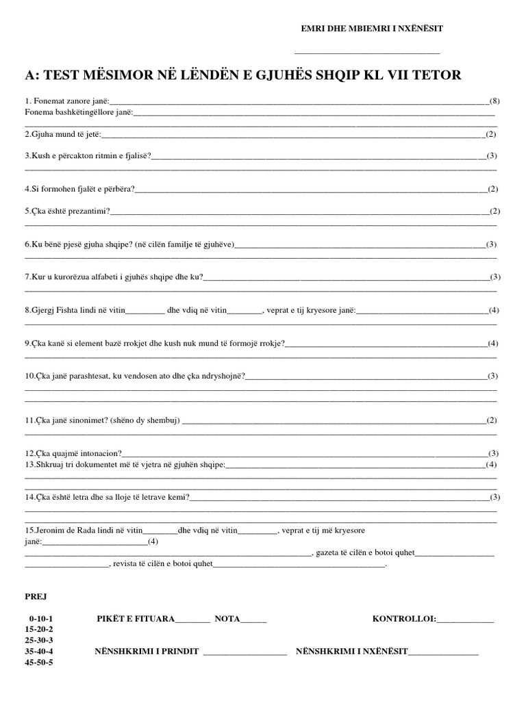 testet-e-klases-shtate-tetor