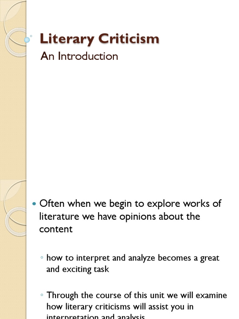 1 Literary Criticism Intro | PDF