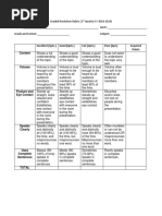 The Rubric For Oral Recitation in Classroom | PDF