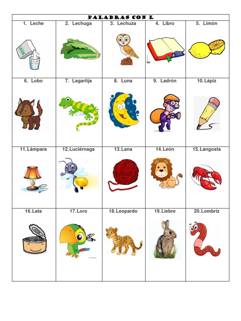 Palabras Con L | PDF
