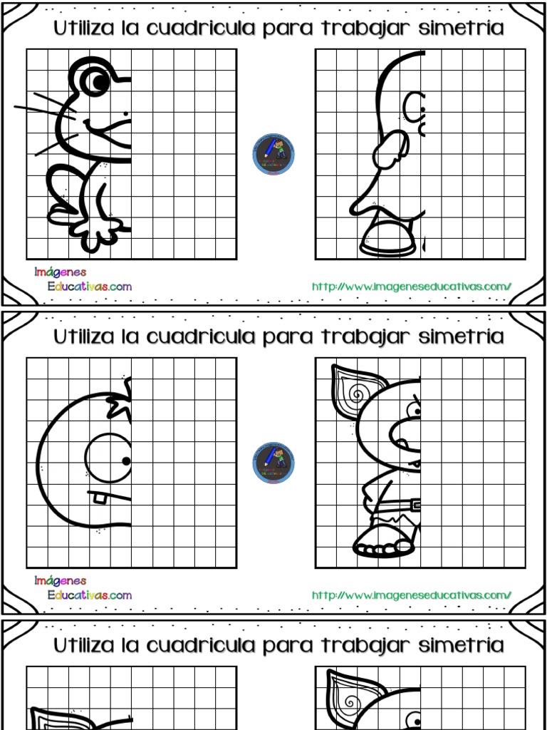Simetría en Cuadrícula para Niños | PDF | Métodos y materiales de ...