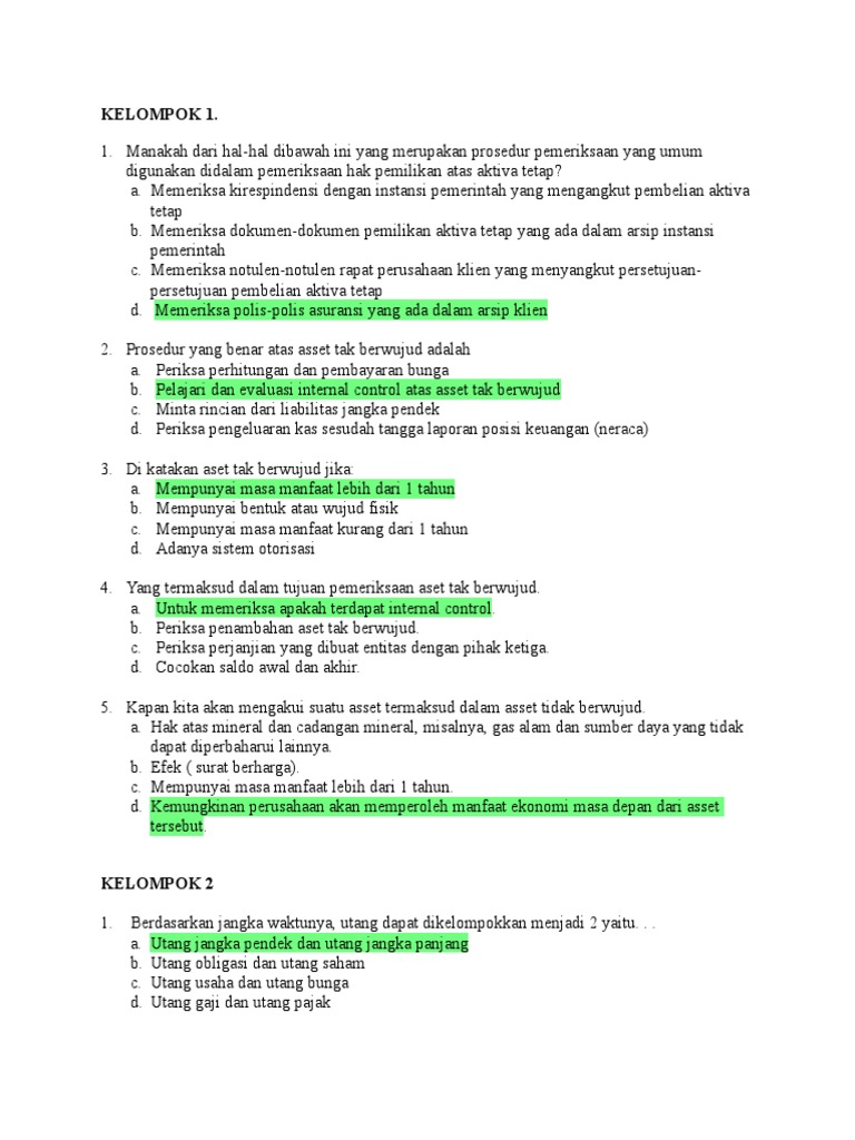 Soal Dan Jawaban Audit | PDF