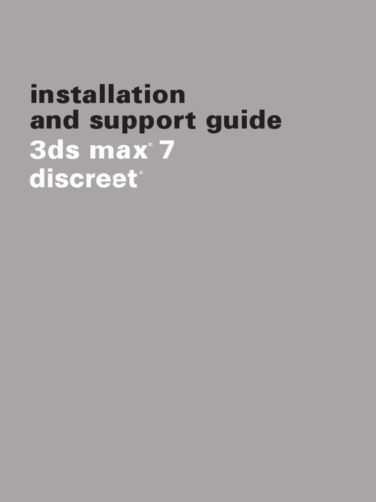 3dsmax7 Ig | PDF | Installation (Computer Programs) | Autodesk 3ds Max